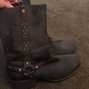 Indigo | Shoes | Indigo Leather Motorcycle Boots | Poshmark